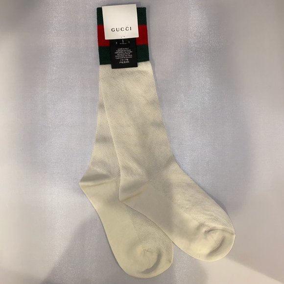 Gucci | Underwear & Socks | Gucci Mesh Cotton Socks With Web In White ...